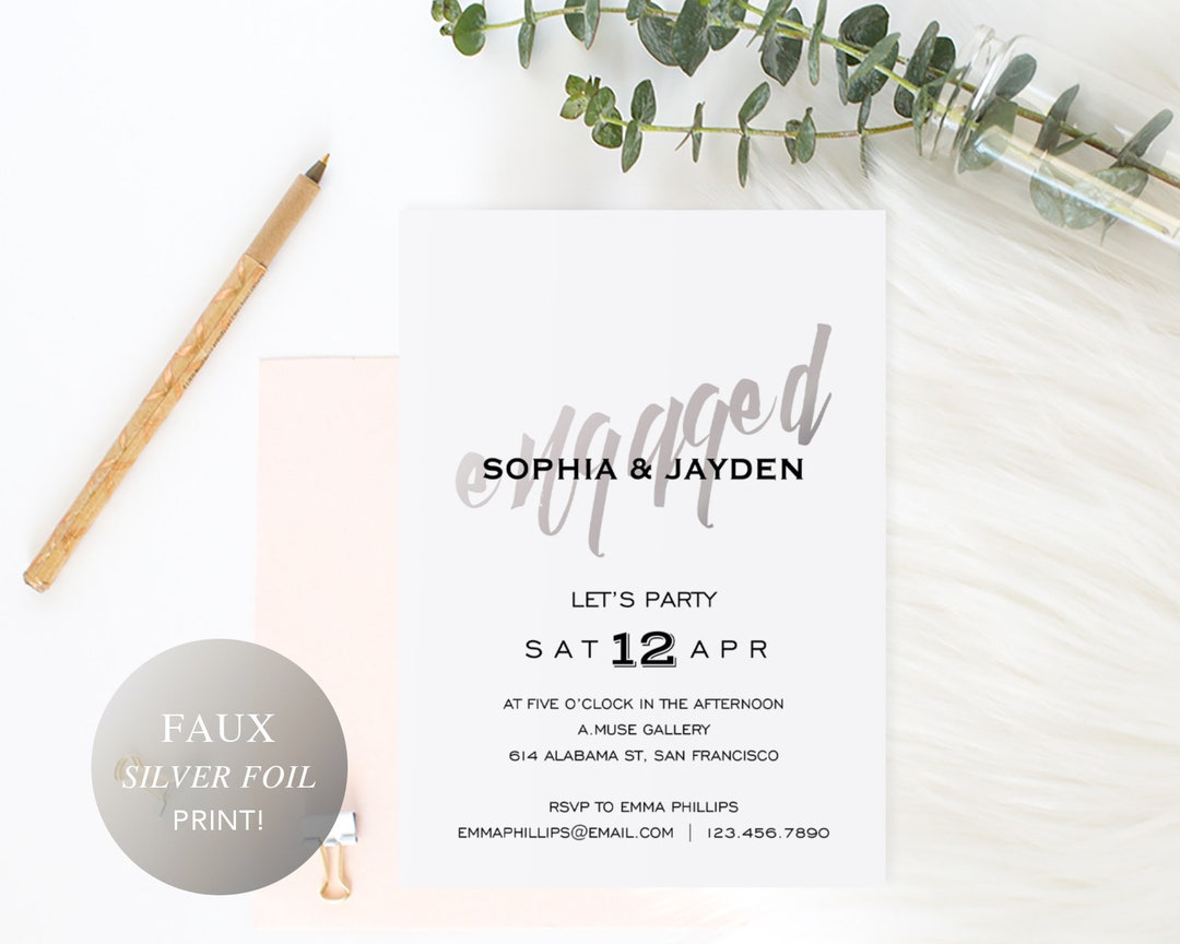 Engagement Party Invitation Template, Printable Engagement Invitation ...