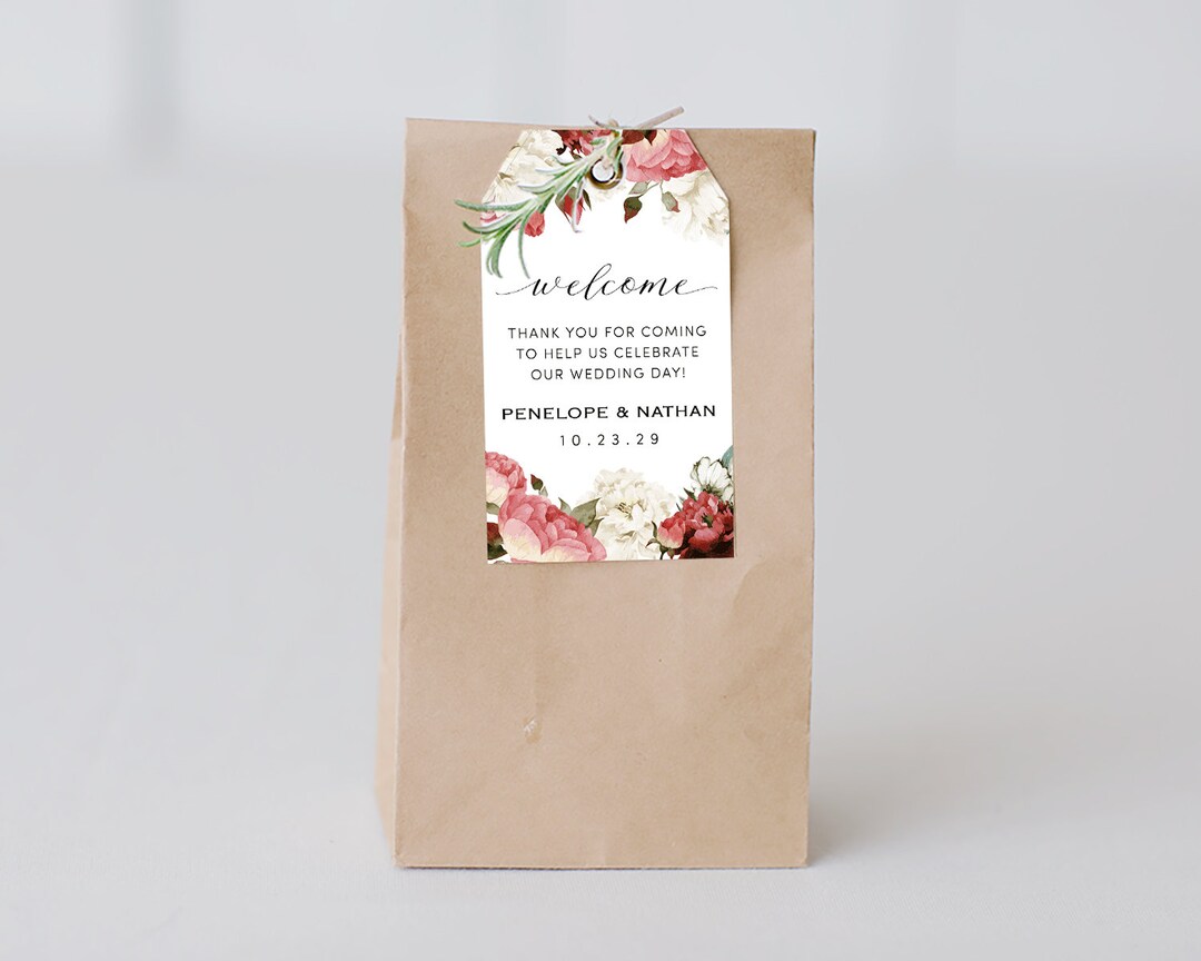 Welcome Tag Template Wedding Welcome Bag Tag Wedding Welcome - Etsy