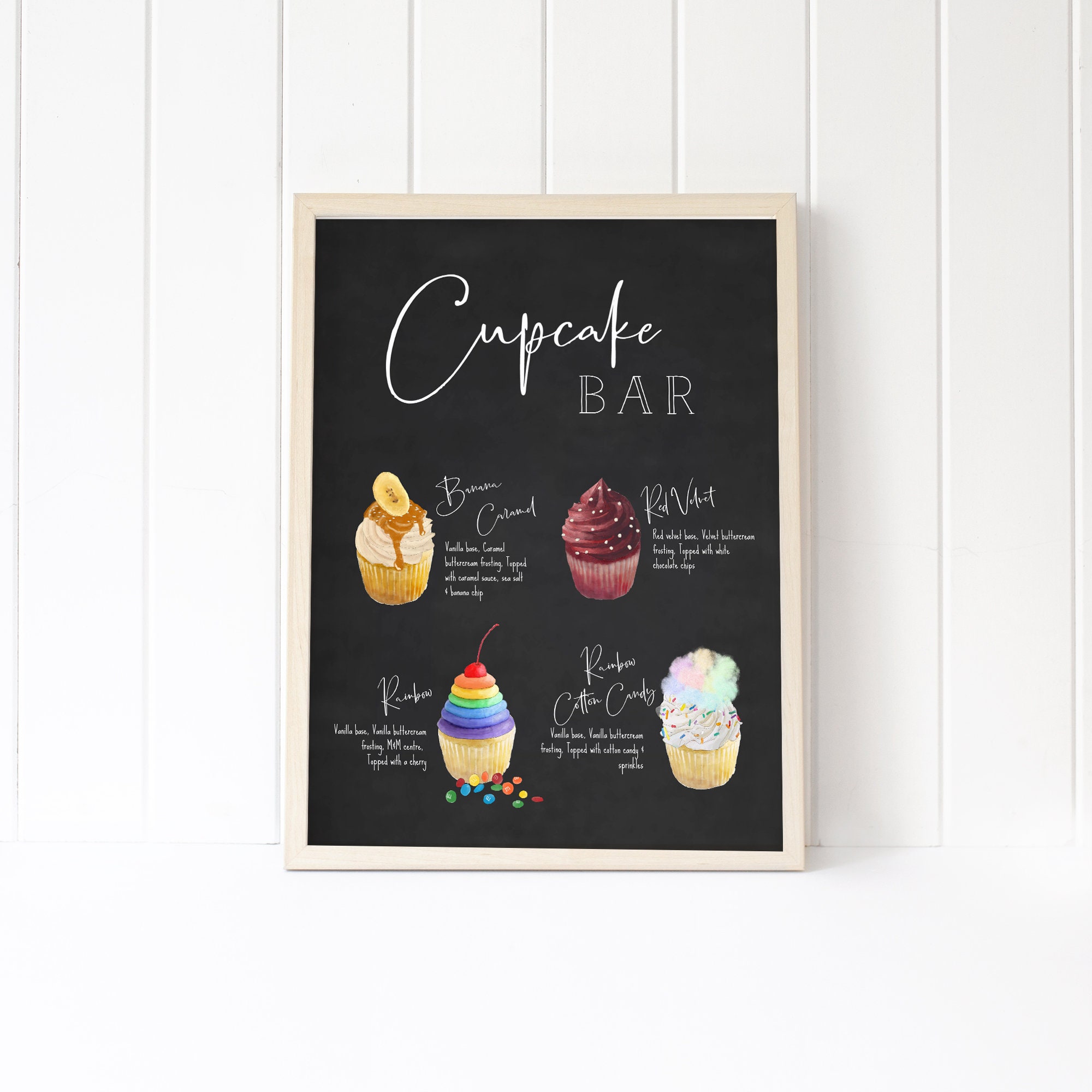 Full Custom Cupcake Bar Sign Make Your Own Cupcake Designs on - Etsy