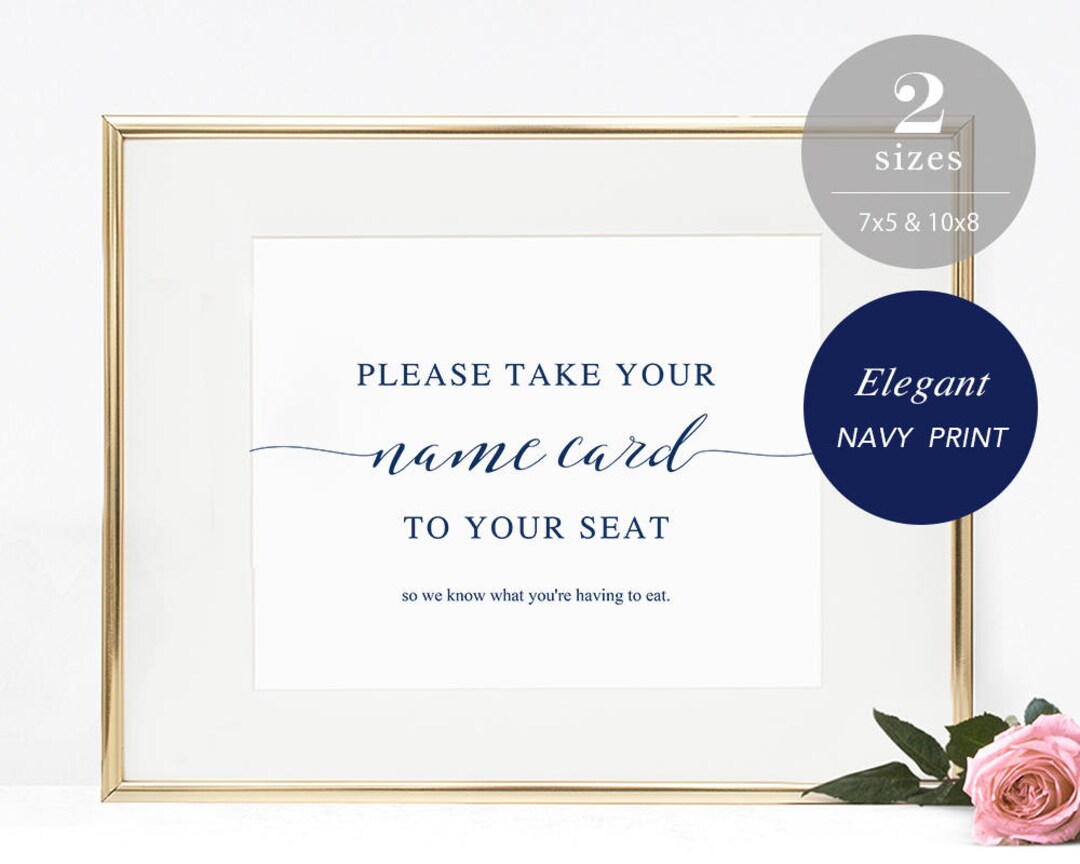 Wedding Escort Card Sign, Take Your Name Card Sign, Place Cards Sign ...