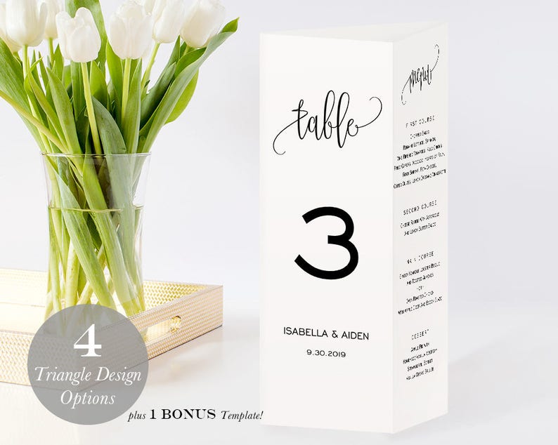Printable Triangle Table Numbers Three-sided Table Numbers - Etsy