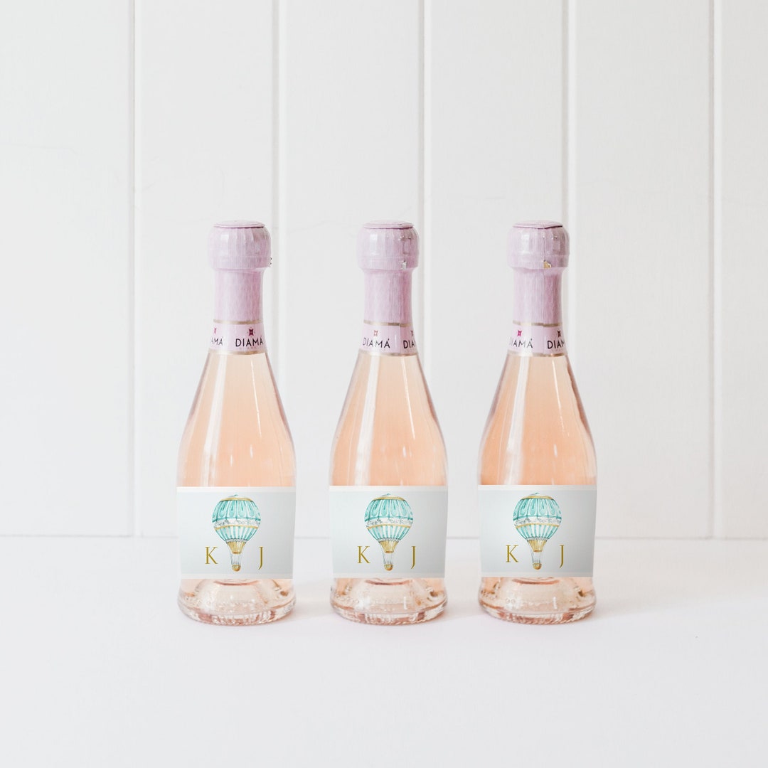 Air Balloon Water Bottle Label Water Bottle Label Template - Etsy