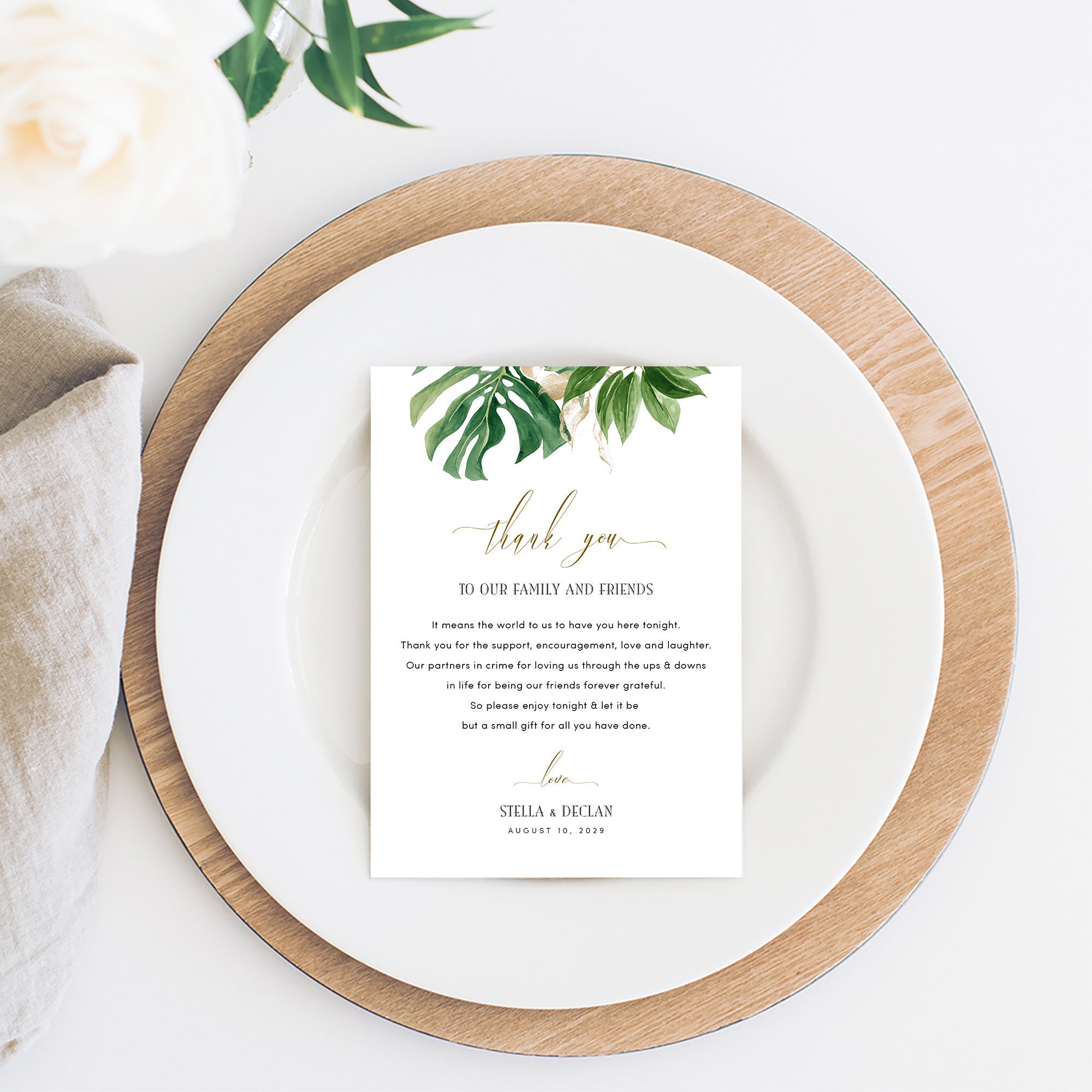 Aloha Wedding Thank You Note Thank You Card Thank You | Etsy