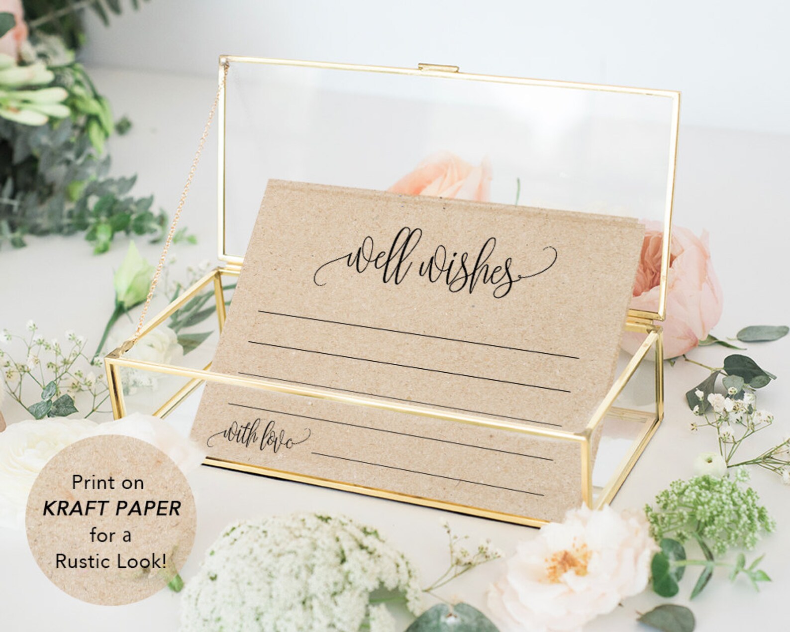 Well Wishes Card Template Printable Well Wishes Wedding Well | Etsy