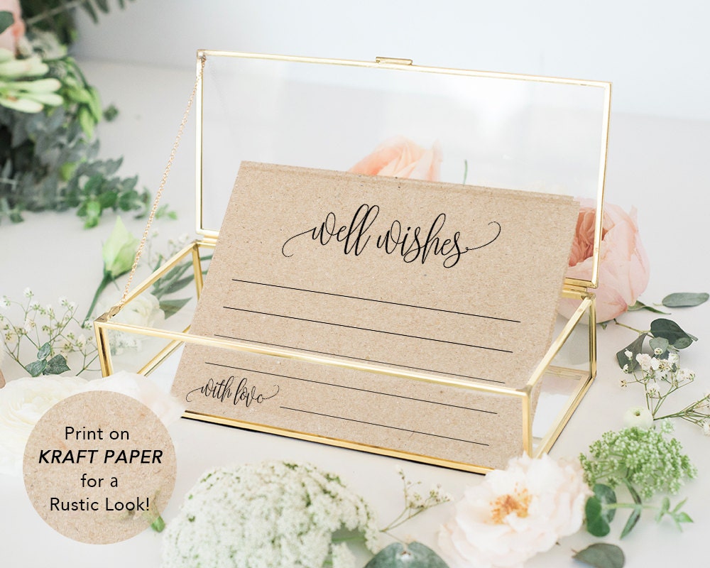 Well Wishes Card Template Printable Well Wishes Wedding Well - Etsy