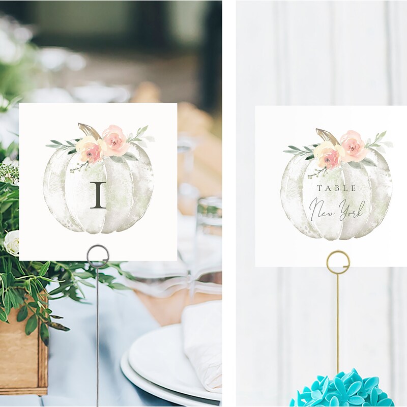 Pumpkin Table Number - Etsy