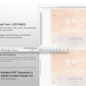 Booklet Invitation Set Printable Wedding Invitation Template - Etsy