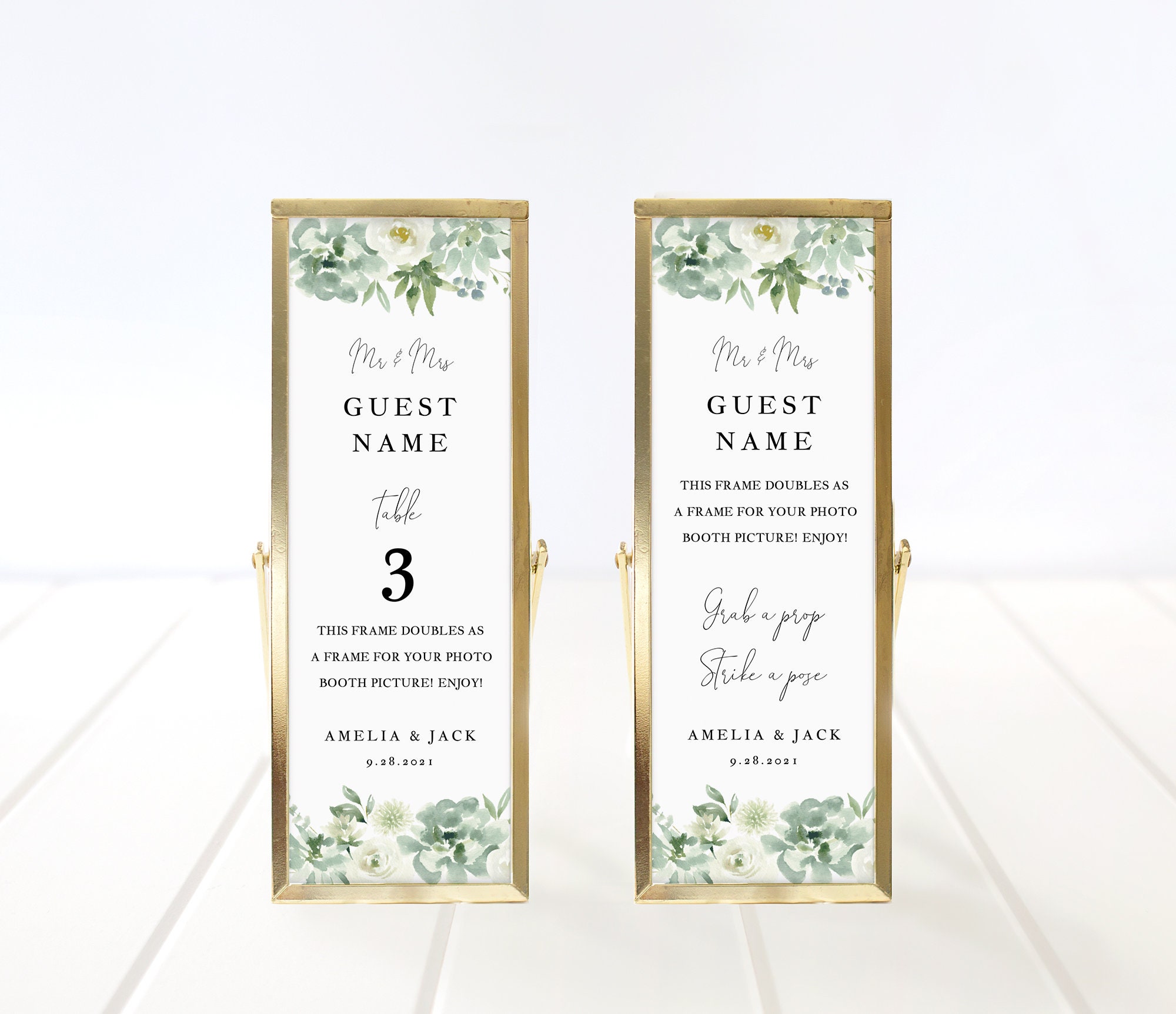 Succulents Photo Booth Frame Inserts Printable 2x6 Template - Etsy