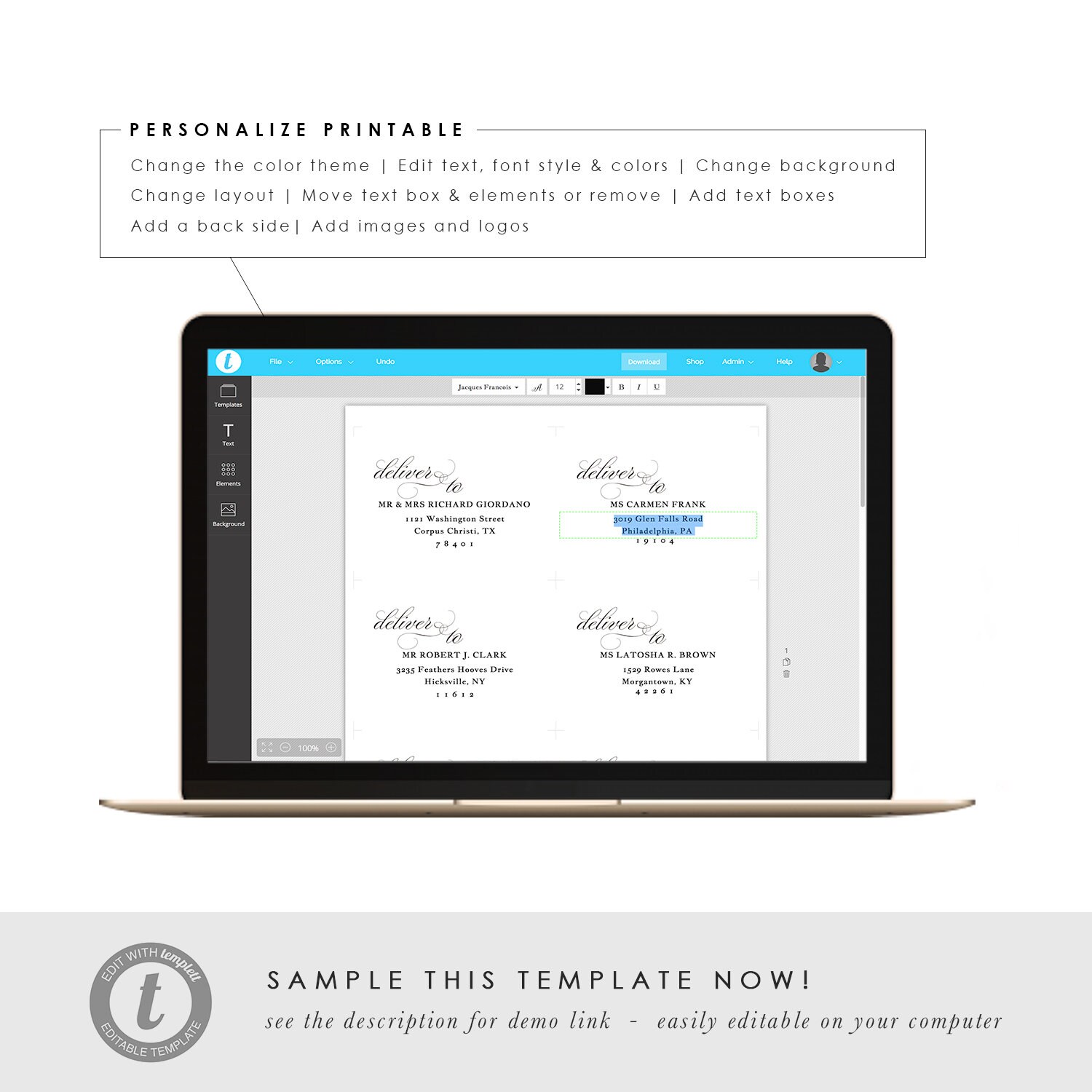 AVERY Address Label Template Avery18664 Clear Mailing Address - Etsy
