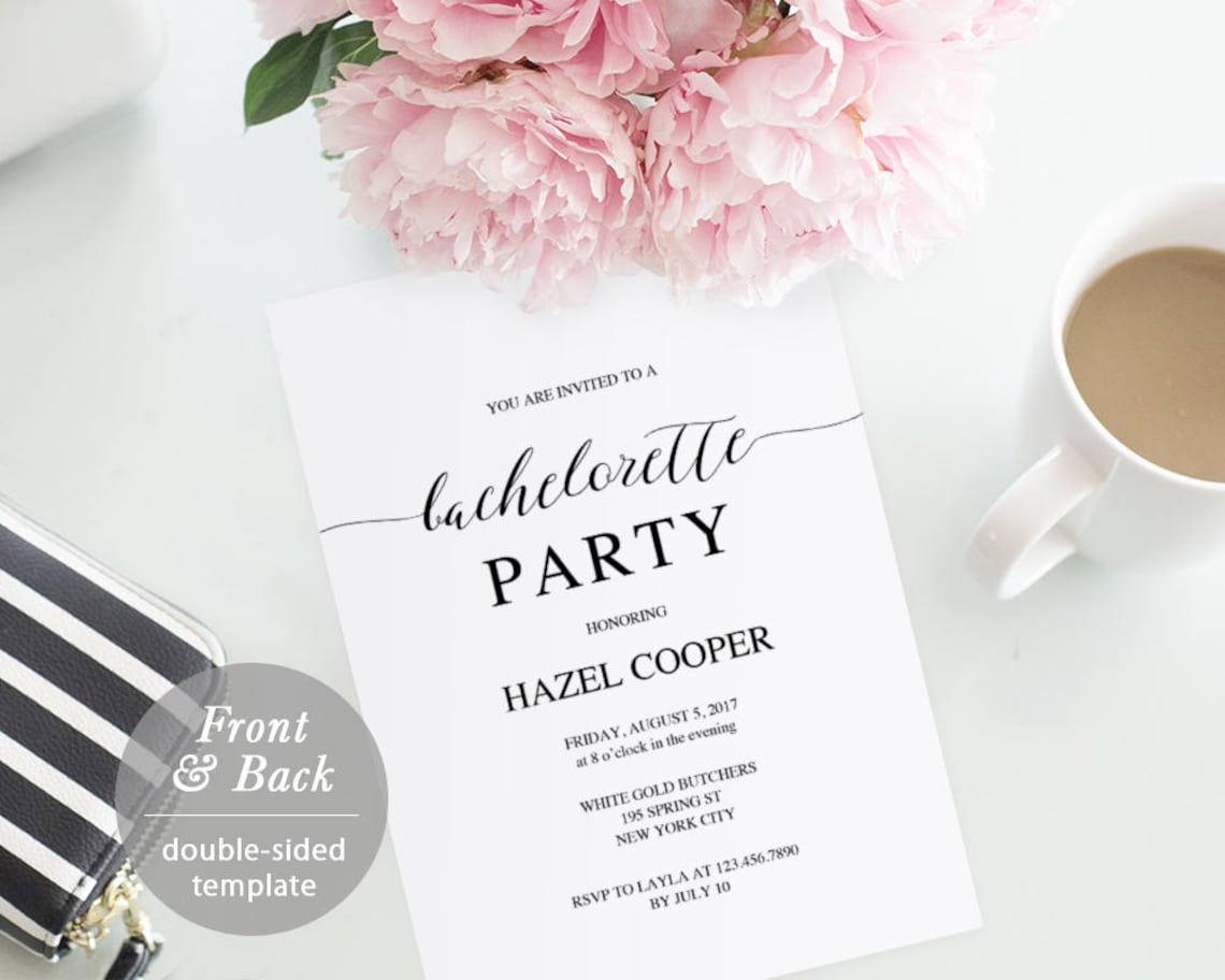 Bachelorette Party Invitation Template Printable Bachelorette | Etsy