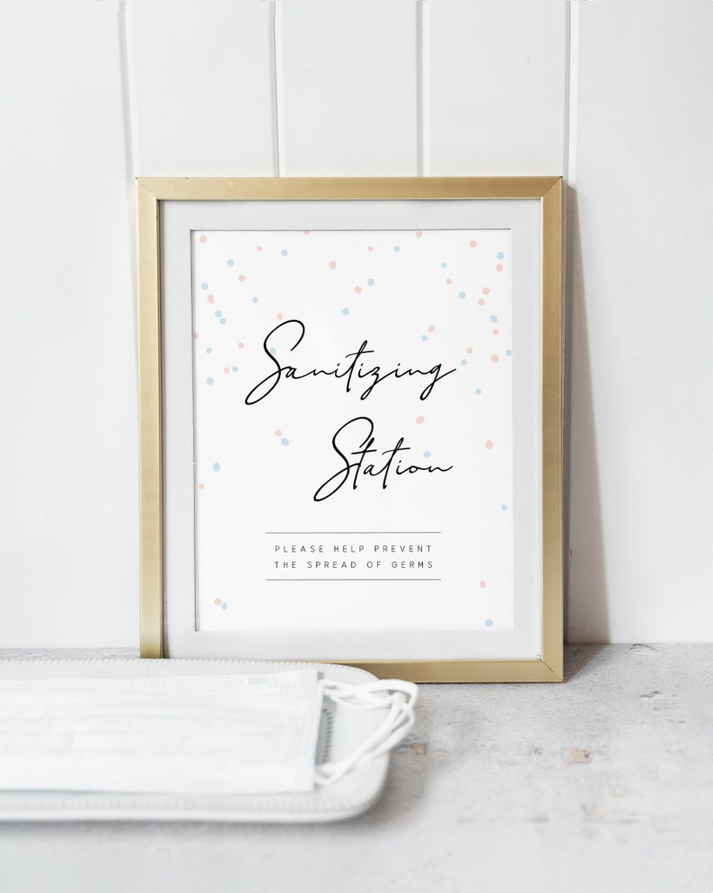 Confetti Sanitizing Station Sign Template Printable Sanitize - Etsy