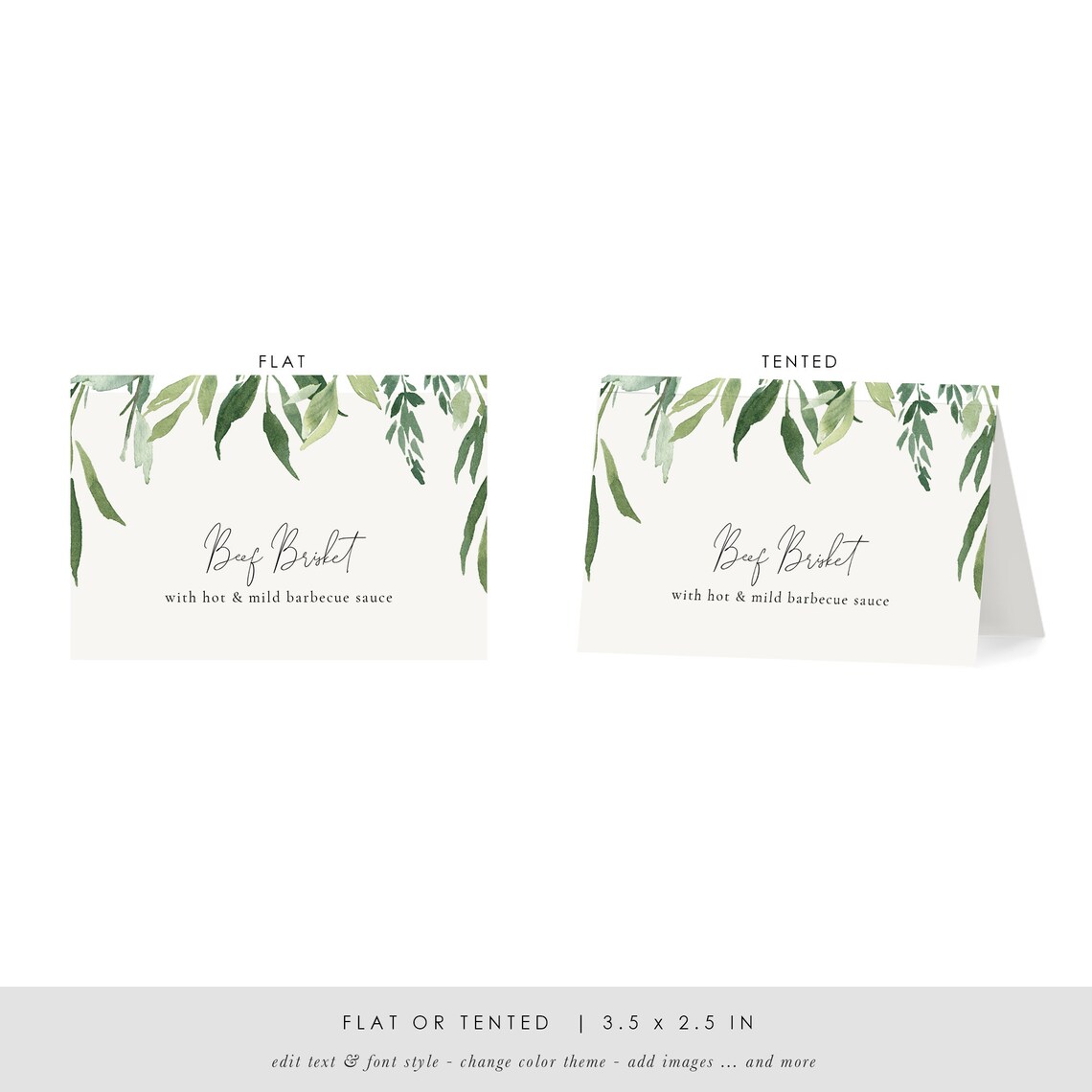 Printable Greenery Branch Buffet Label Template Buffet Food | Etsy