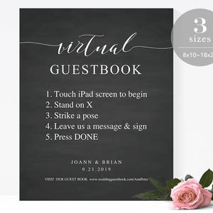 Virtual Guestbook Sign Template, Printable Iguestbook Sign, Digital ...