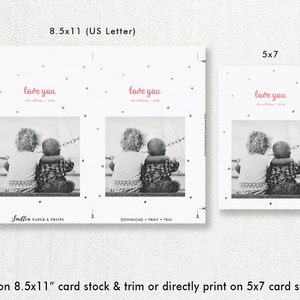 Printable Love Card , Valentine Card Template, Photo Greeting Cards ...