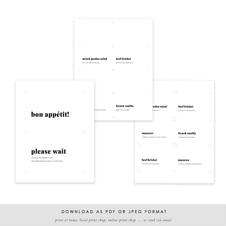 Printable Buffet Label Template Buffet Food Sign Buffet - Etsy Canada