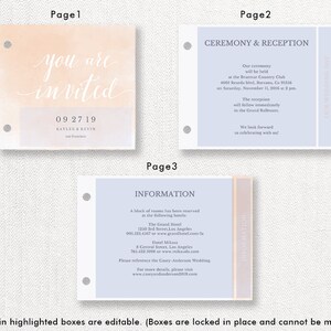 Booklet Invitation Set Printable Wedding Invitation Template - Etsy