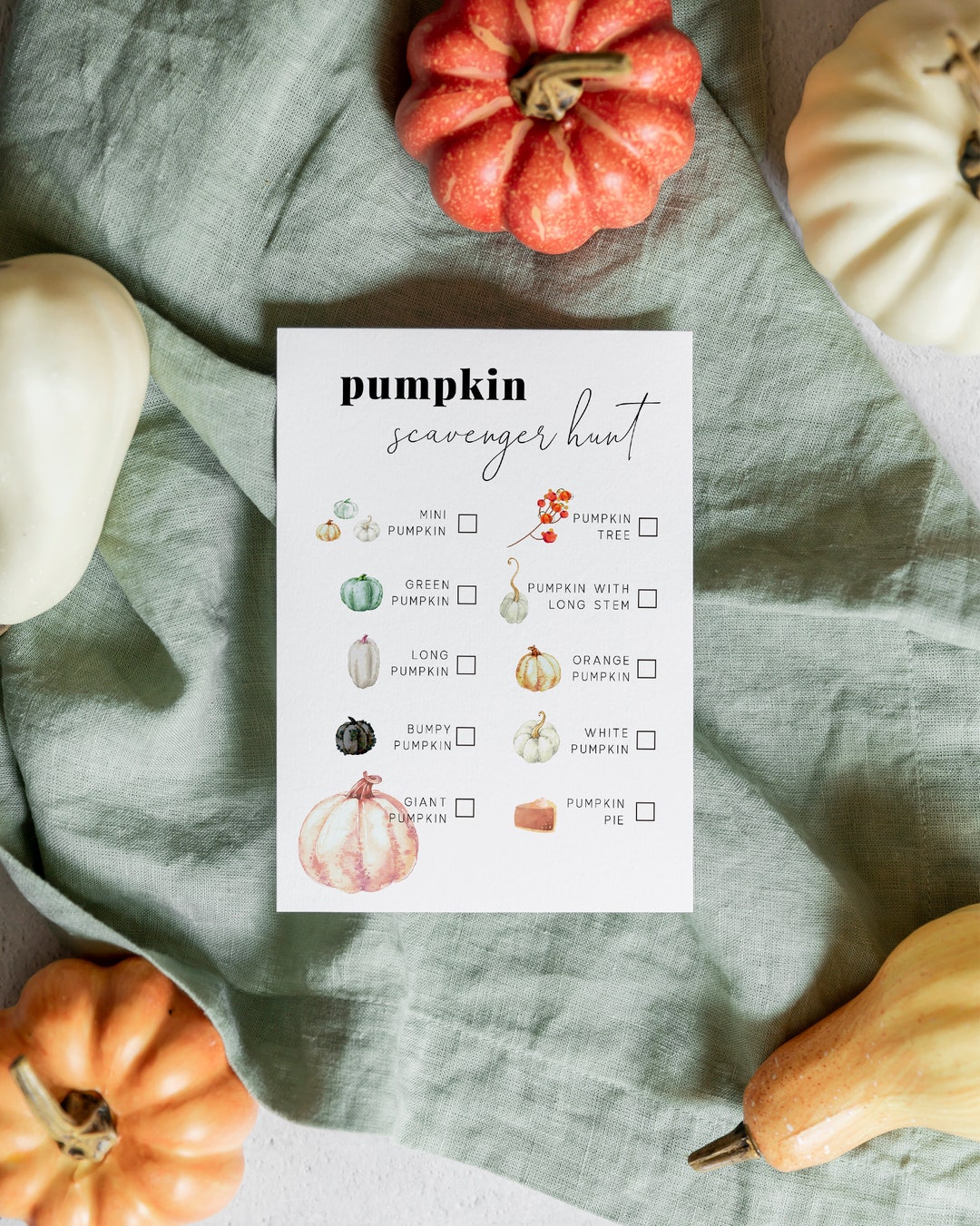 Pumpkin Scavenger Hunt Card Fall Outdoor Activity Fun Game - Etsy