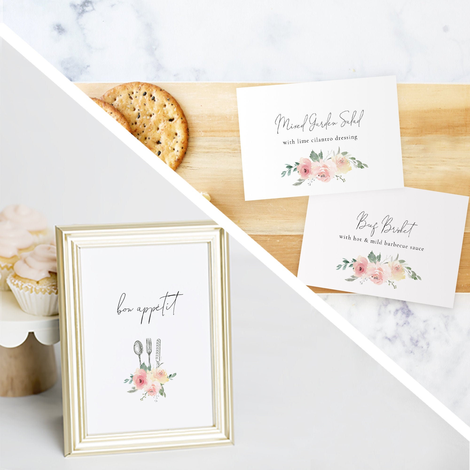 Printable Floral Buffet Label Template Buffet Food Sign | Etsy
