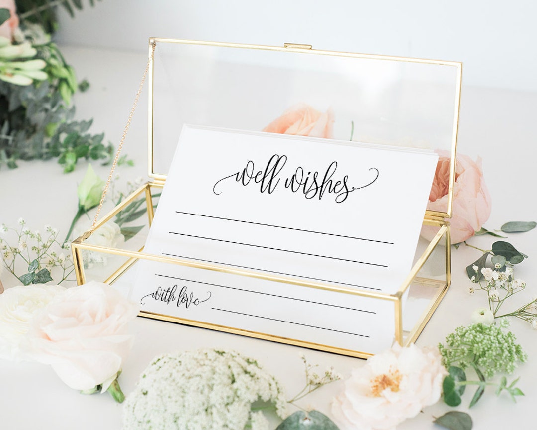Well Wishes Card Template Printable Well Wishes Wedding Well - Etsy