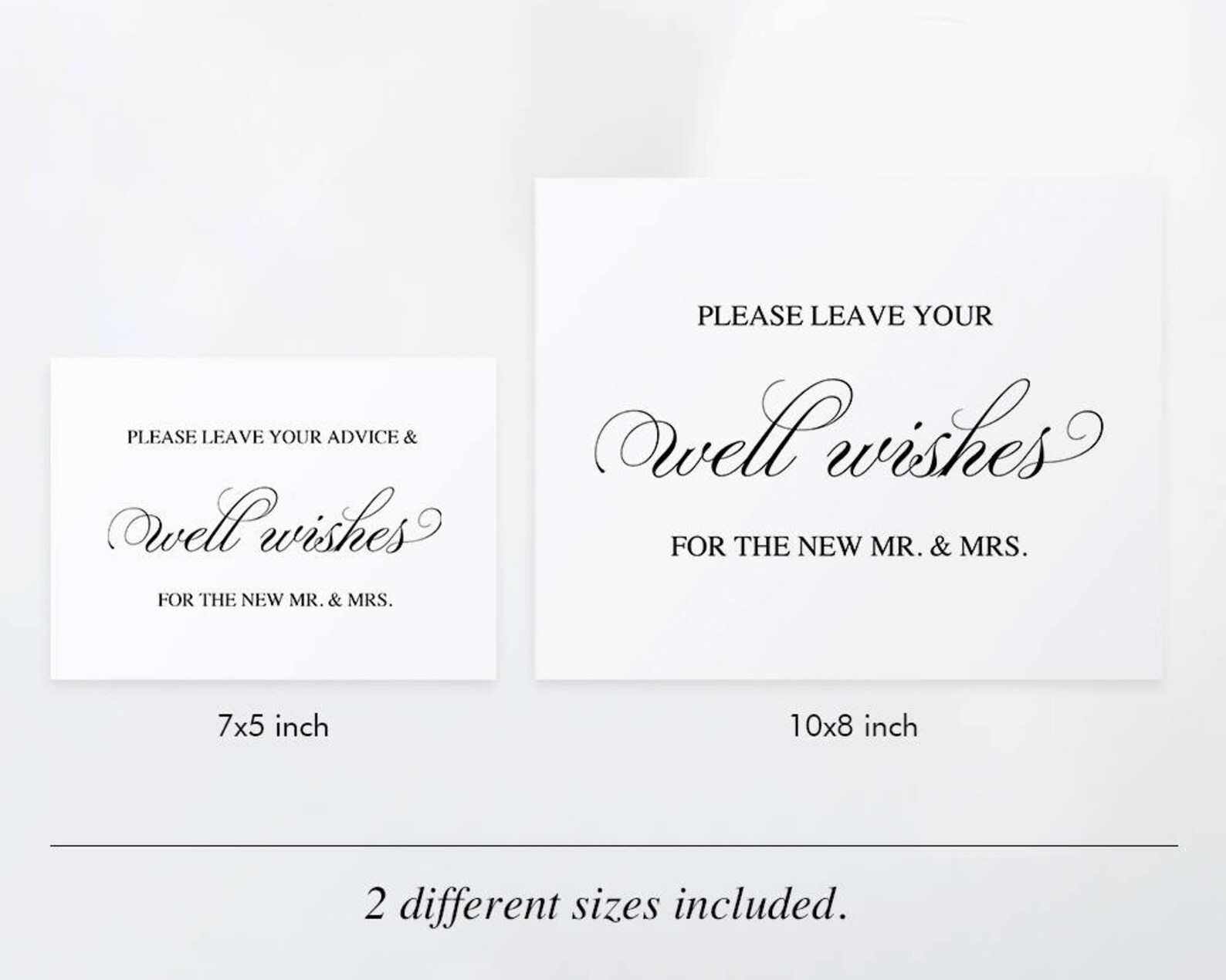 Wedding Well Wishes Sign Template Printable Wedding Advice | Etsy