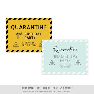 Quarantine Birthday Party Invite Template Printable Birthday - Etsy