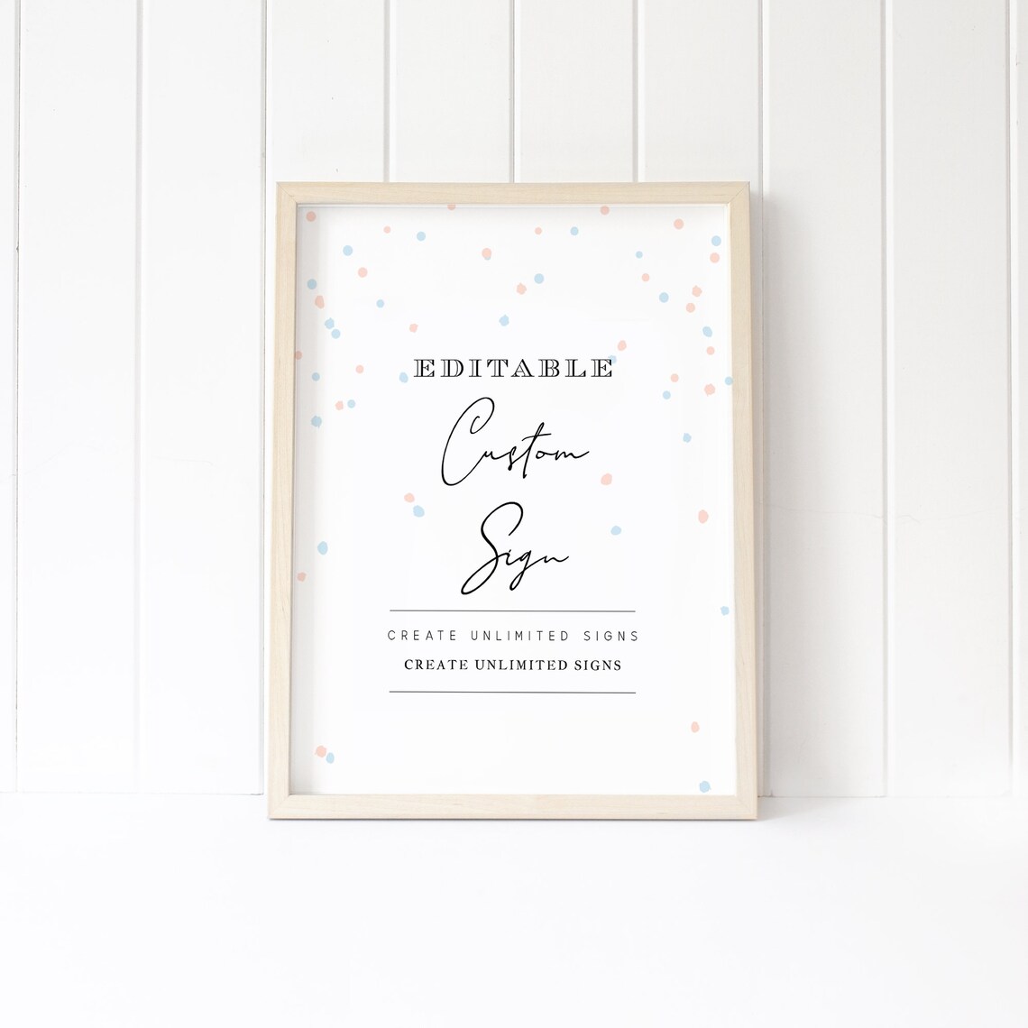 Confetti Multi-Purpose Sign Template Gender Reveal Party | Etsy