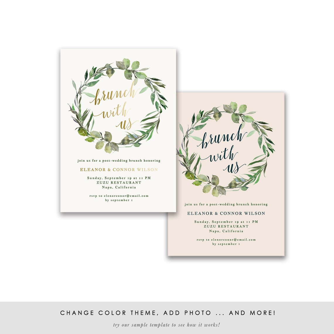 Printable Wedding Brunch Invitation Template Post Wedding | Etsy