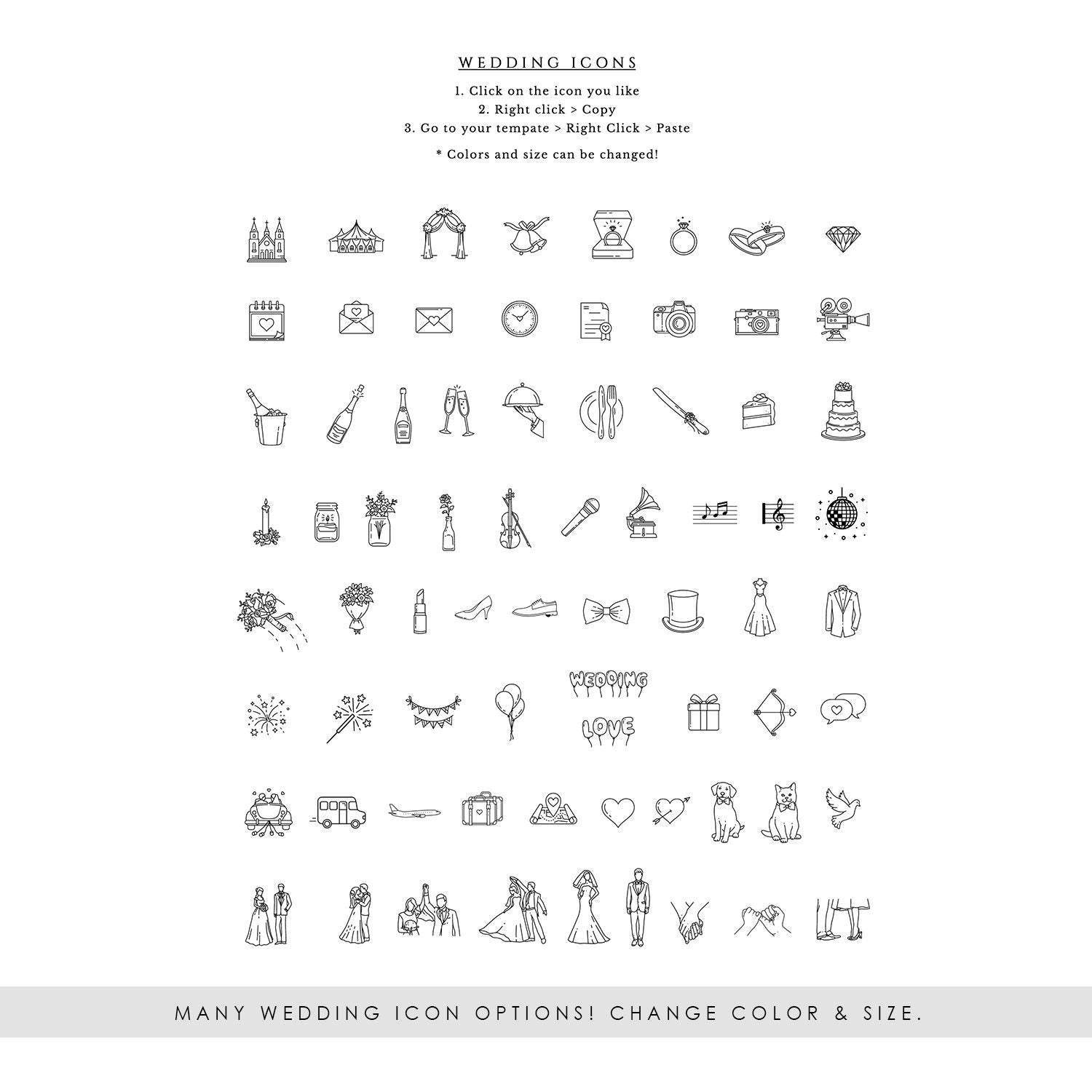 Wedding Icon Timeline Sign Template Wedding Program Sign - Etsy