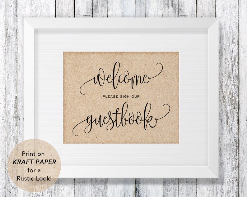 Welcome Guest Book Sign Guest Book Printable Please Sign Our | Etsy
