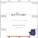 Navy Welcome Arrow Sign Template, Printable Wedding Direction Sign ...