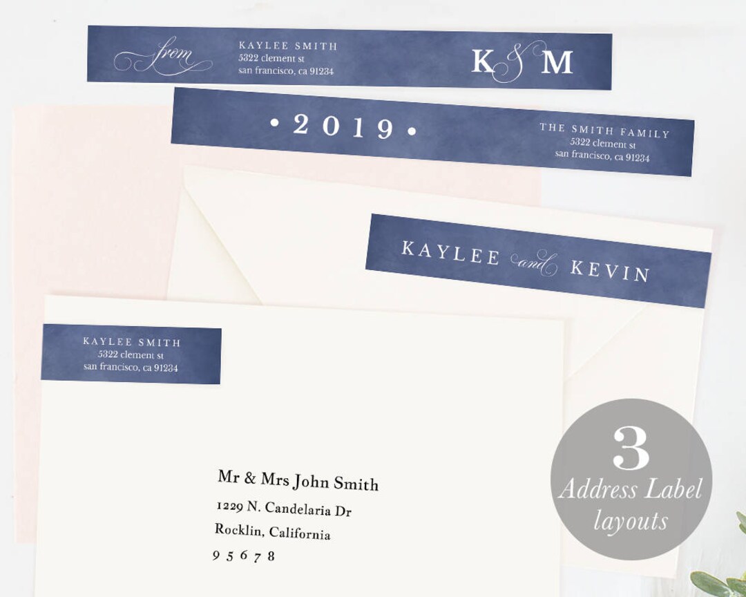 Envelope Wrap Address Label, Wraparound Label, Skinny Wrap Address, DIY ...