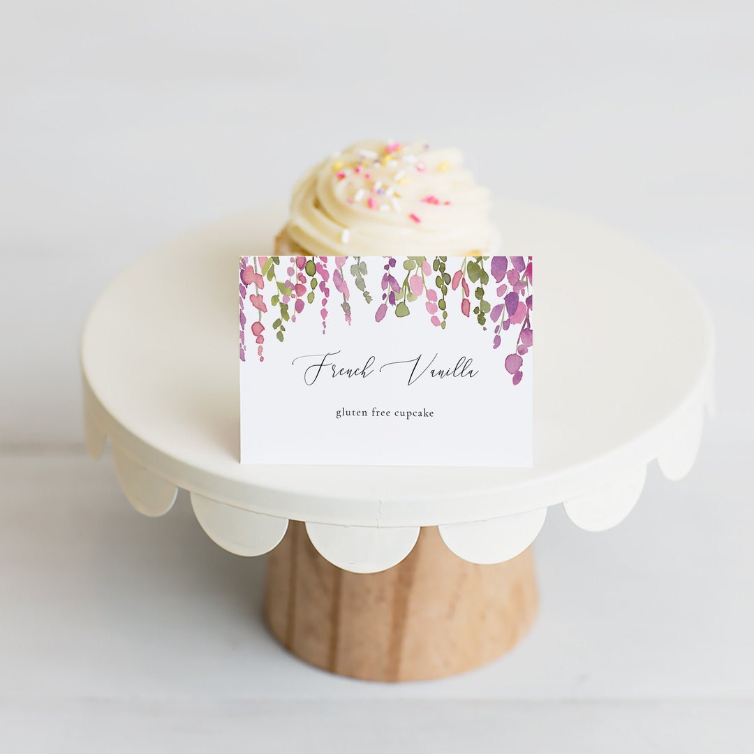 Printable Purple Flower Buffet Label Template, Buffet Food Sign, Buffet ...