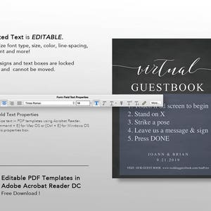 Virtual Guestbook Sign Template, Printable Iguestbook Sign, Digital ...