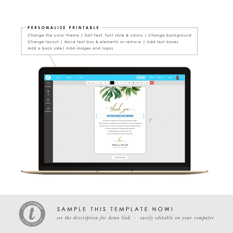 Aloha Wedding Thank You Note Thank You Card Thank You - Etsy