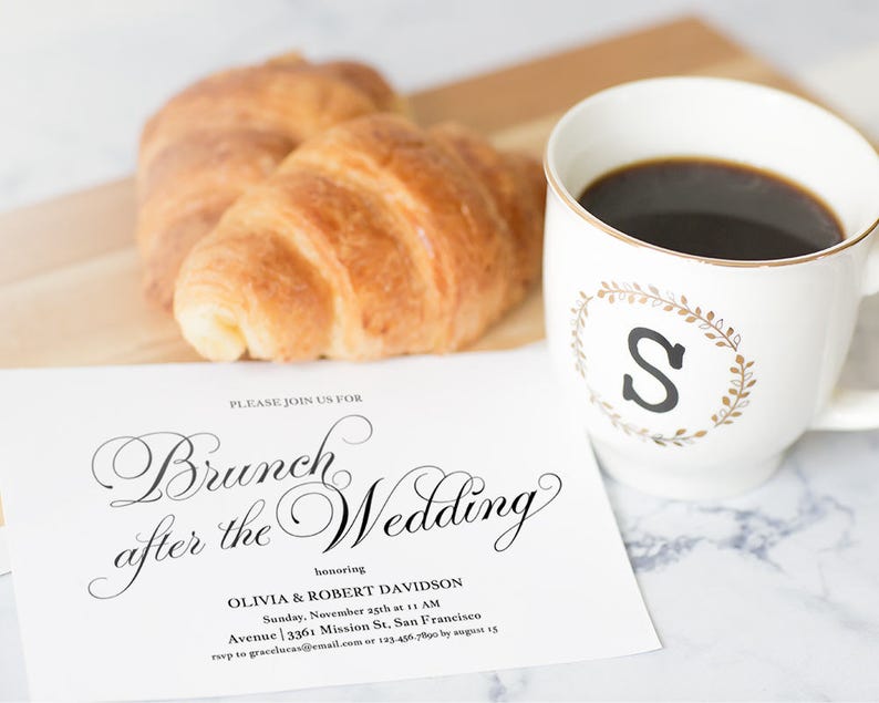 Printable Wedding Brunch Invitation Template Post Wedding - Etsy