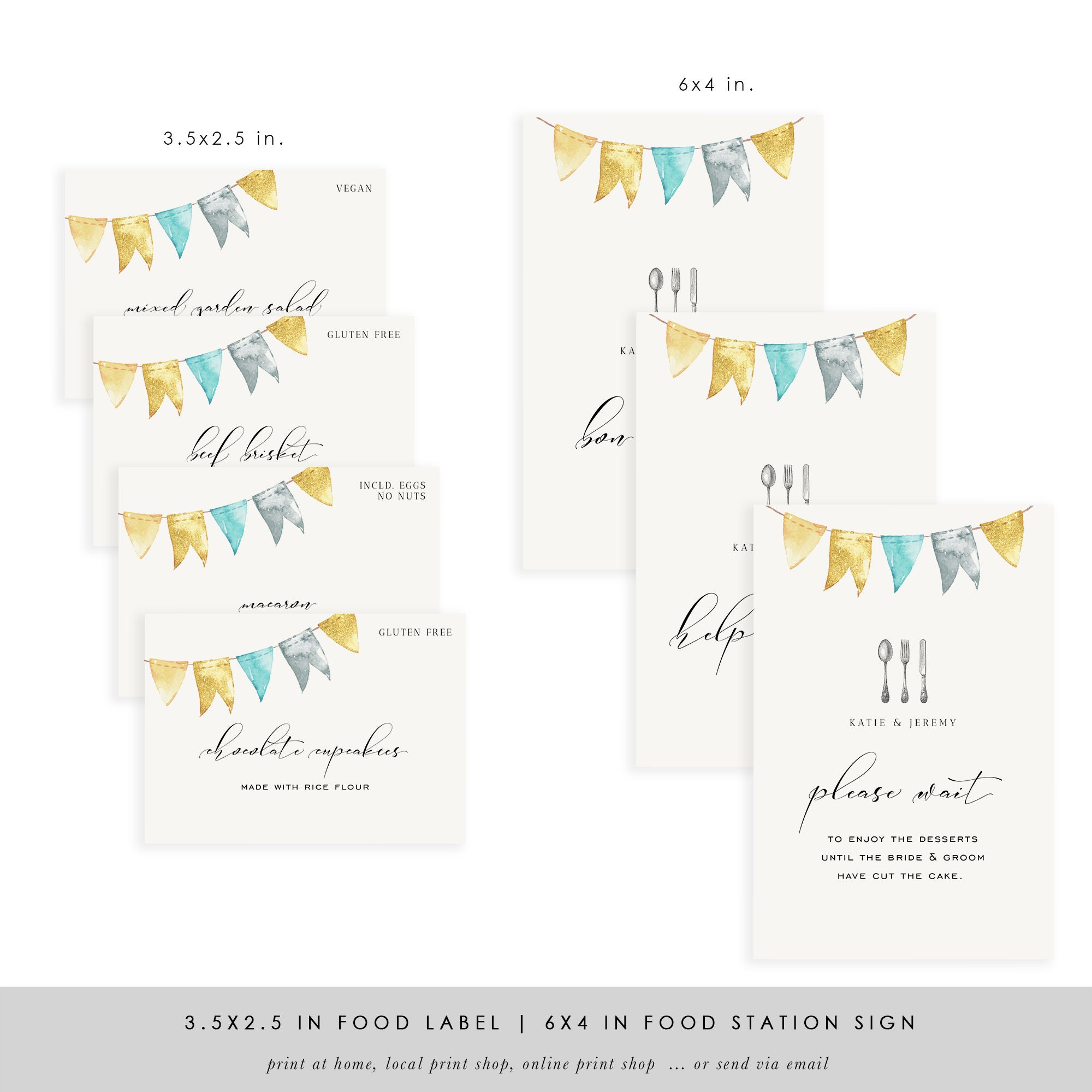 Printable Buffet Label Template Buffet Food Sign Buffet | Etsy