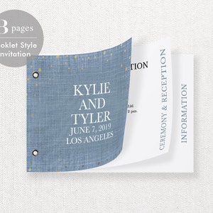 Booklet Invitation Set, Printable Wedding Invitation Template, DIY ...