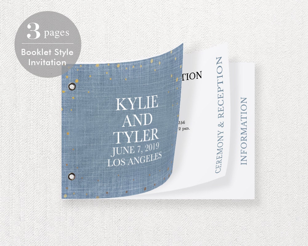 Booklet Invitation Set Printable Wedding Invitation Template | Etsy