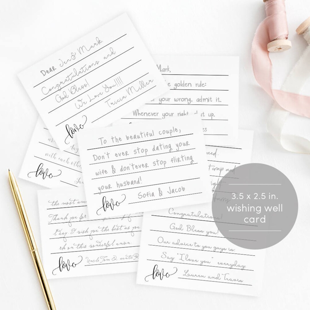 Mini Well Wishes Card Template Well Wishes Printable Wedding - Etsy