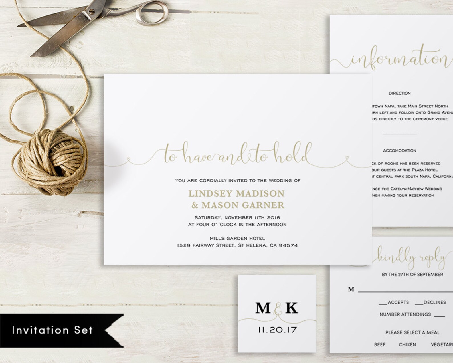 Printable Wedding Invitation Template Wedding Invitation Set | Etsy