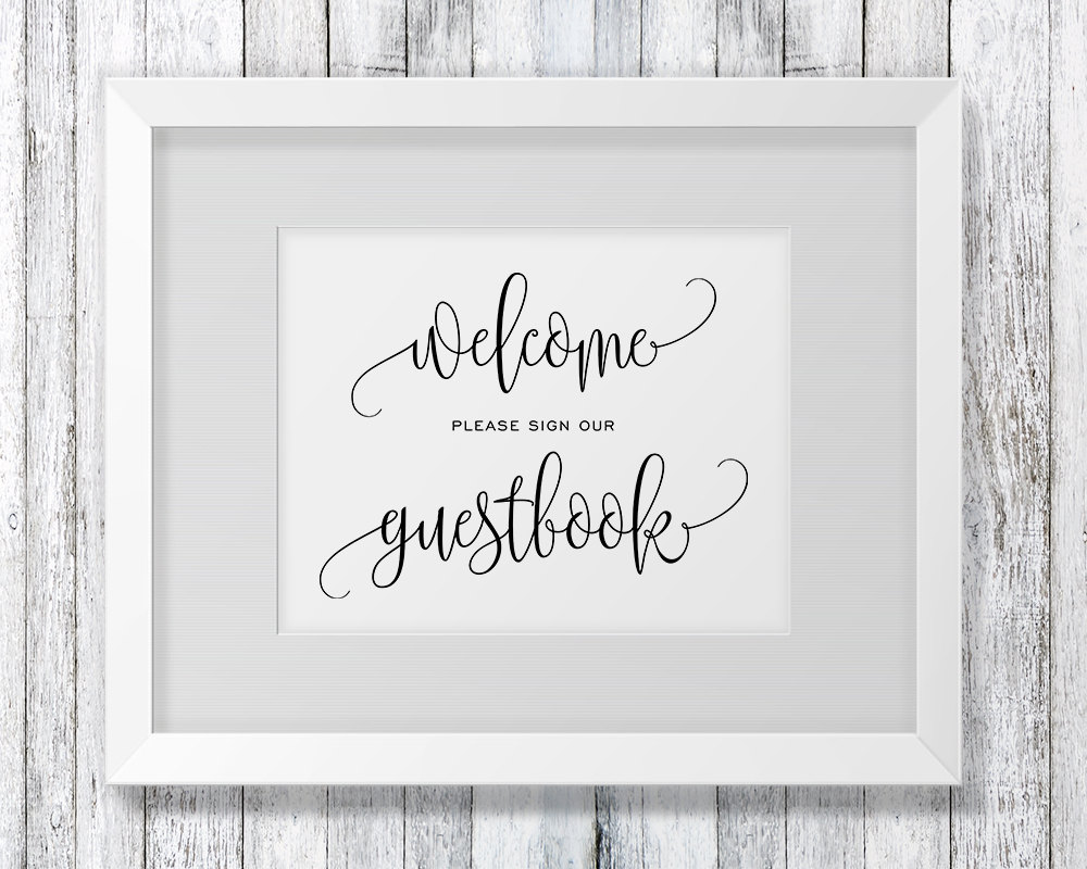 Welcome Guest Book Sign Guest Book Printable Please Sign our | Etsy