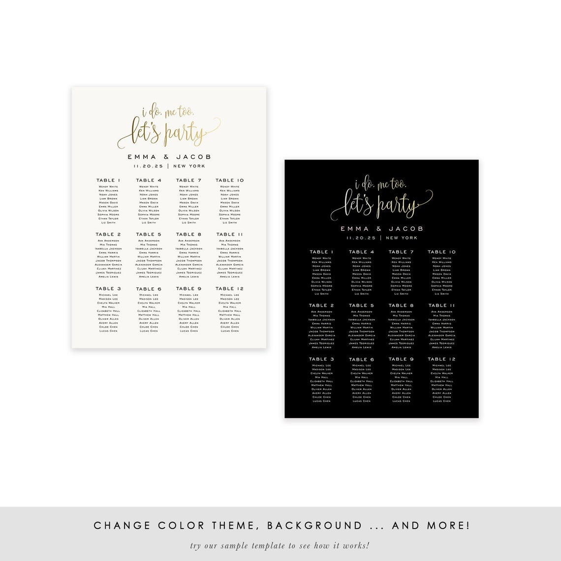 Wedding Seating Chart Template Seating Chart Printable | Etsy