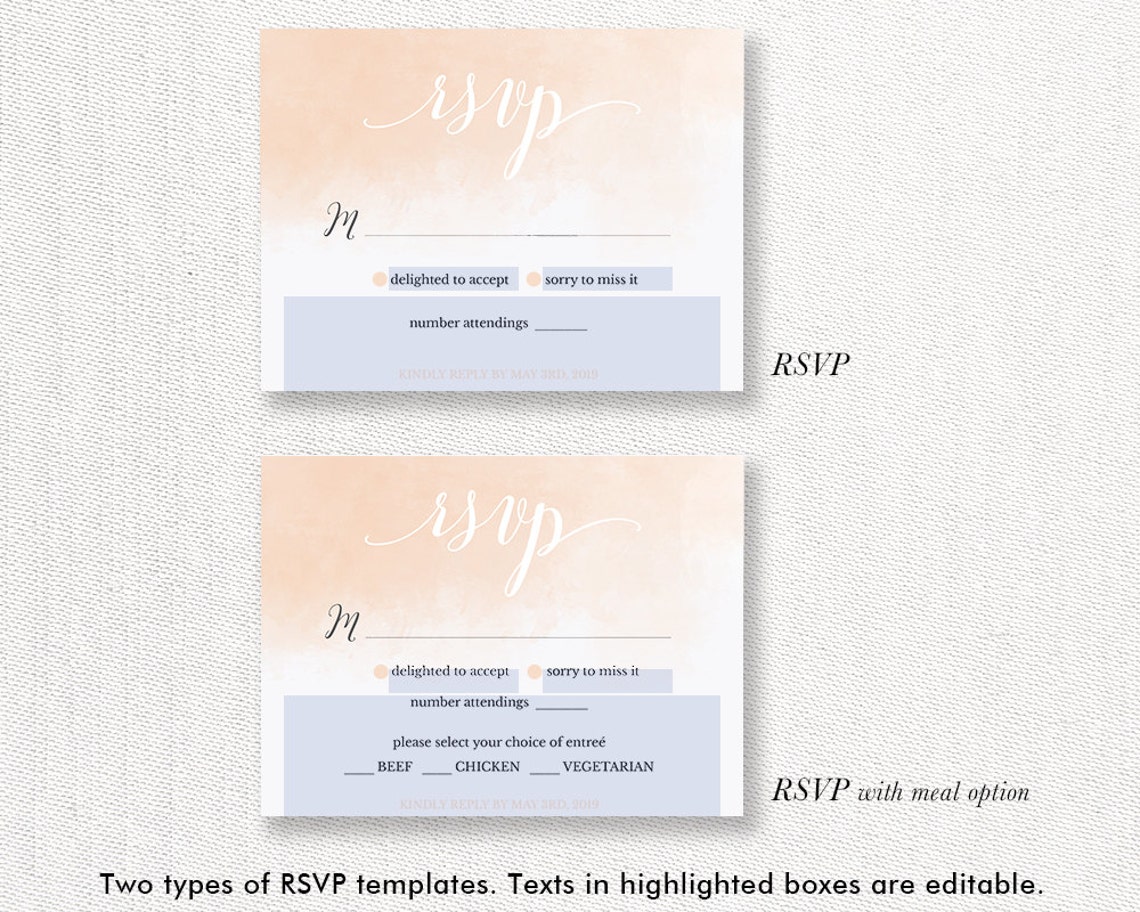 Booklet Invitation Set Printable Wedding Invitation Template | Etsy