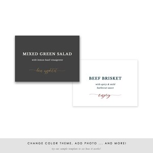 Printable Buffet Label Template Buffet Food Sign Buffet | Etsy