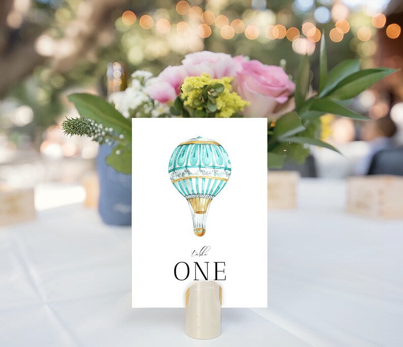 Air Balloon Table Numbers Template Wedding Table Number - Etsy