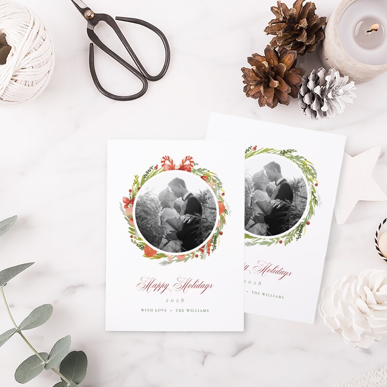 Printable Christmas Card PDF Holiday Card Template Templett - Etsy
