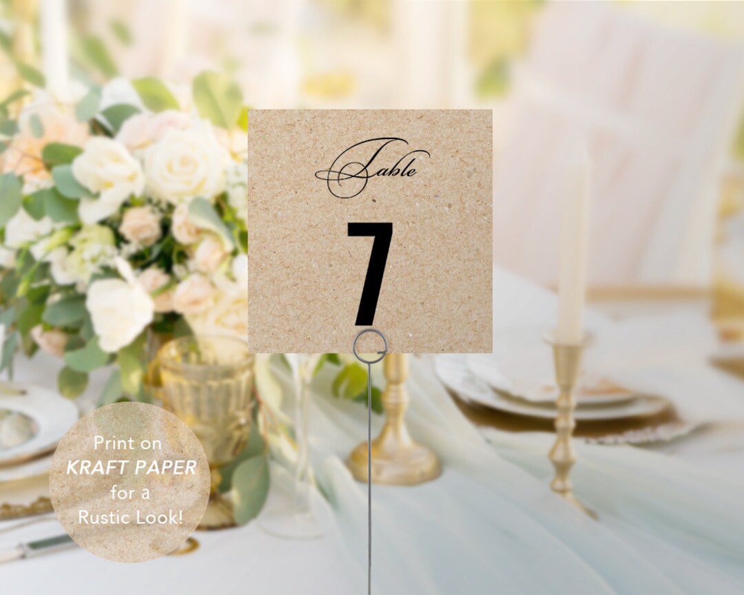 Printable Table Numbers, Wedding Table Number Printable, Instant ...