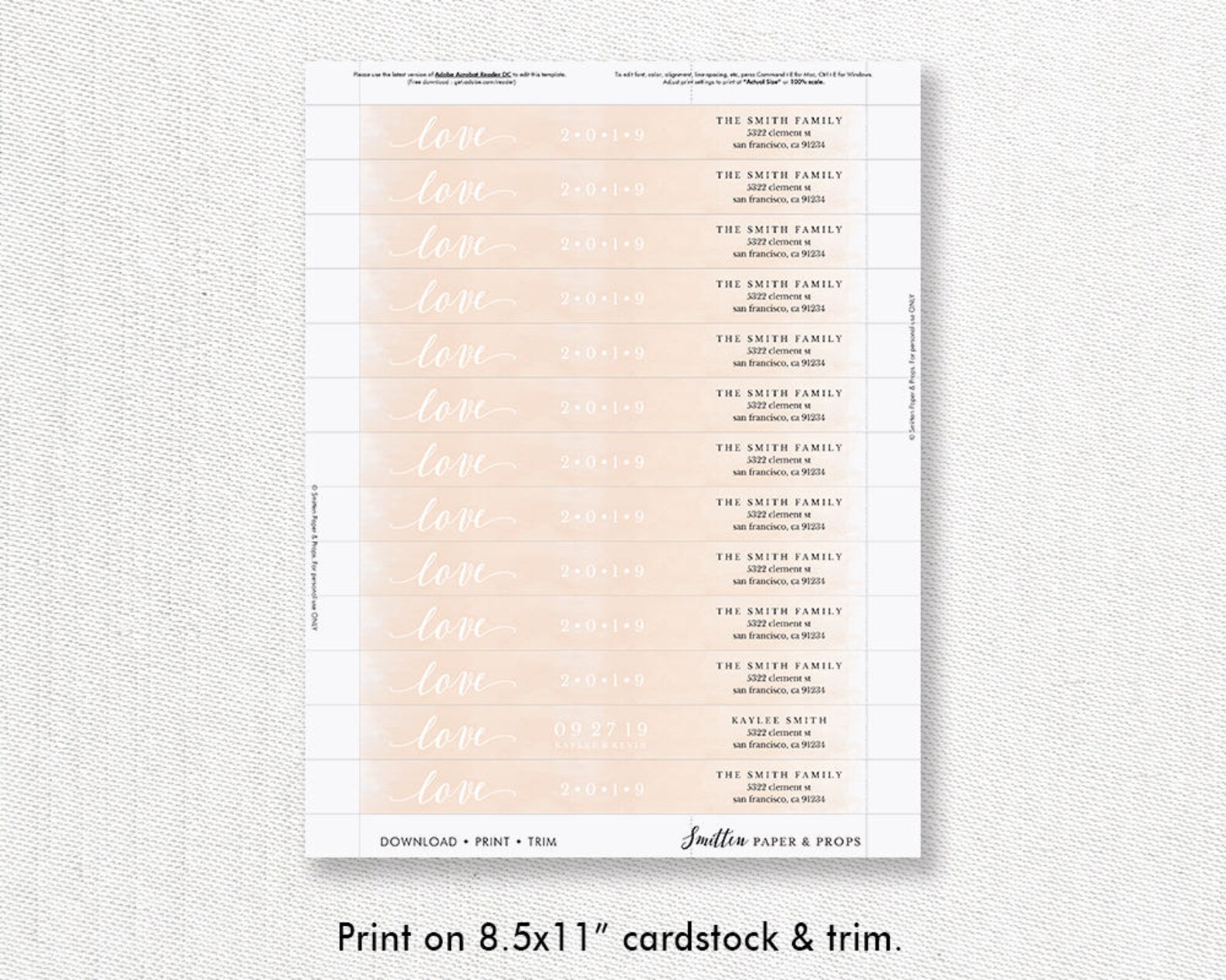 Envelope Wrap Address Label Wraparound Label Skinny Wrap - Etsy