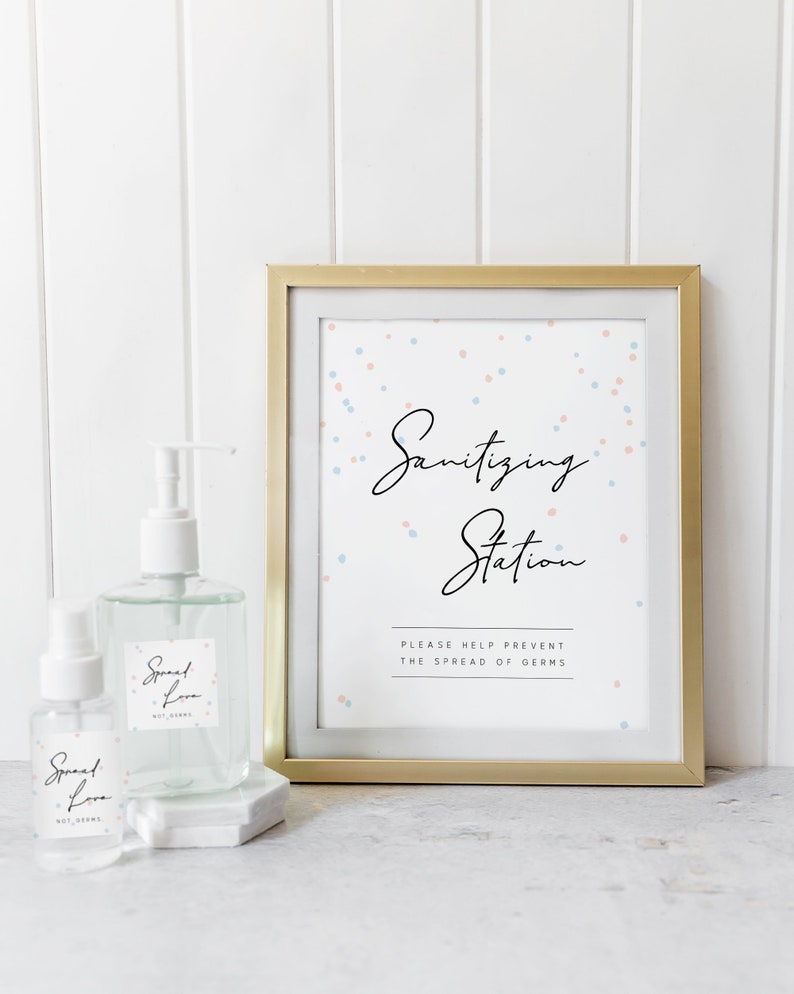 Confetti Sanitizing Station Sign Template Printable Sanitize - Etsy