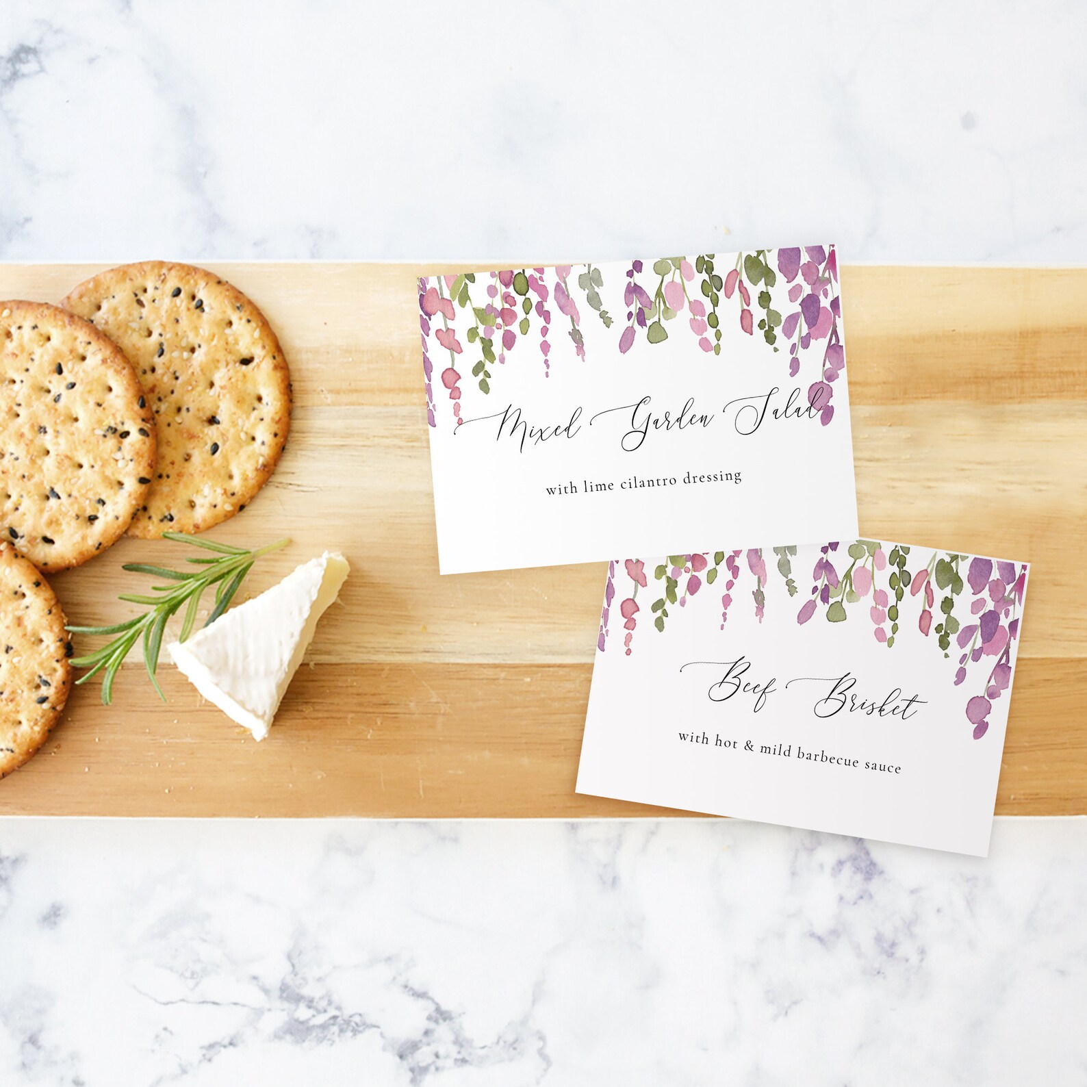 Printable Purple Flower Buffet Label Template Buffet Food | Etsy